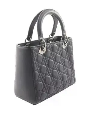 Dior Medium Lambskin Cannage Lady Satchel - Black