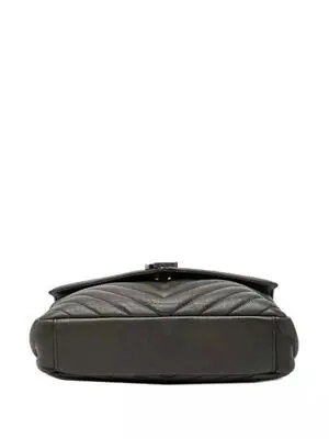 Saint Laurent 2016 Medium Chevron Sheepskin Monogram College Satchel