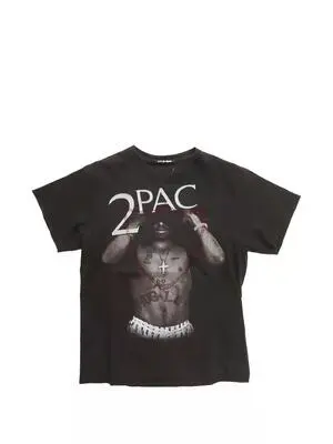 HTC LOS ANGELES Tupac Lux Studded Graphic-print T-shirt - Black