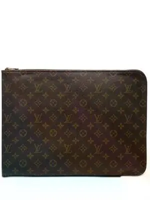 LOUIS VUITTON 1988 Monogram Poche Documents Portfolio Business Bag - Brown