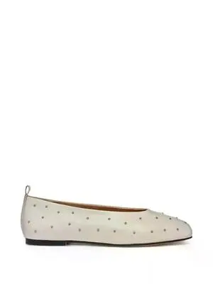 Geox Marsilea Stud-embellished Leather Ballet Flats