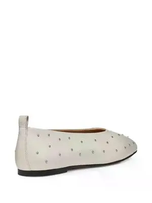 Geox Marsilea Stud-embellished Leather Ballet Flats