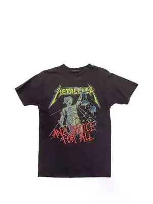 HTC LOS ANGELES Studded Metallica-print T-shirt - Black