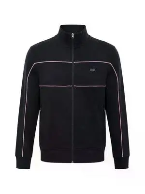 EDEN PARK Zip-up Contrast-piping Sweatshirt - Black