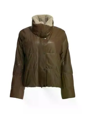 Brunello Cucinelli Quilted Shearling-trim Coat - Brown