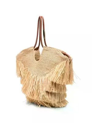 Zimmermann Medium Goldentime Fringed Tote Bag - Neutrals