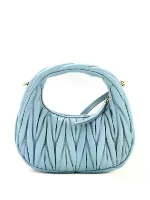 Miu Miu Wander Matelassé Leather Mini Hobo Bag - Blue
