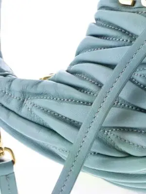 Miu Miu Wander Matelassé Leather Mini Hobo Bag - Blue