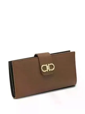 FERRAGAMO Gancini Continental Pebbled Leather Wallet
