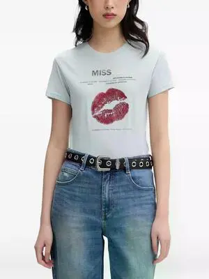 Miss Sixty Embellished Logo-print T-shirt - Blue