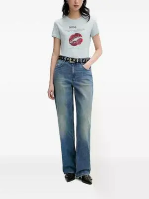 Miss Sixty Embellished Logo-print T-shirt