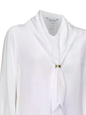 Max Mara Silk Scarf-collar Shirt - White