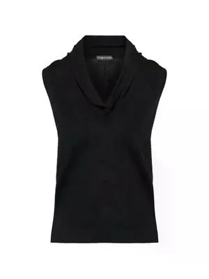 TOM FORD Cowl-neck Sleeveless Top - Black
