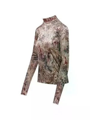 PIERRE-LOUIS MASCIA Abstract-print Roll-neck Top