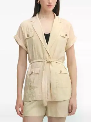 GAUDI Belted Crinkled-effect Shirt