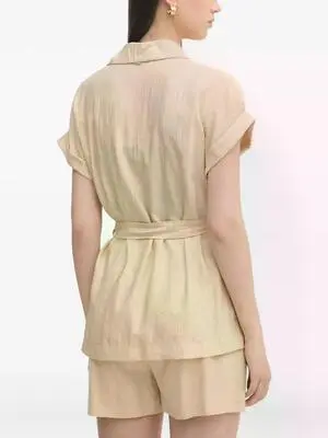 GAUDI Belted Crinkled-effect Shirt