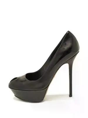 SERGIO ROSSI Patent Leather Peep-toe Stiletto Platform Pumps - Black