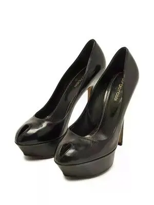 SERGIO ROSSI Patent Leather Peep-toe Stiletto Platform Pumps