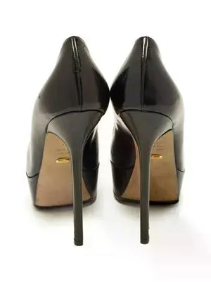 SERGIO ROSSI Patent Leather Peep-toe Stiletto Platform Pumps