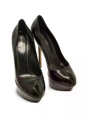 SERGIO ROSSI Patent Leather Peep-toe Stiletto Platform Pumps