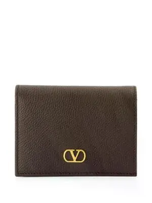 Valentino Garavani Vlogo Signature Grained Leather Wallet - Brown
