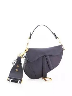 Dior Saddle Handbag With Strap Leather Mini Shoulder Bag
