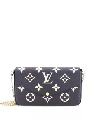 LOUIS VUITTON Felicie Pochette Bicolor Monogram Empreinte Giant Crossbody Bag - Black