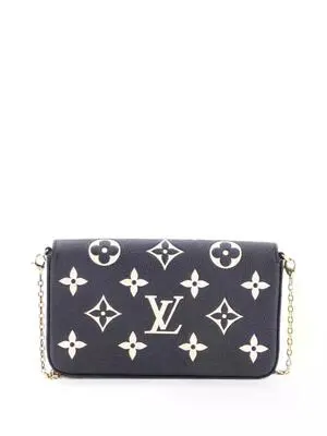 LOUIS VUITTON Felicie Pochette Bicolor Monogram Empreinte Giant Crossbody Bag - Black