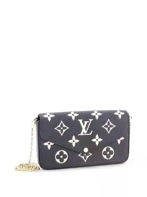 LOUIS VUITTON Felicie Pochette Bicolor Monogram Empreinte Giant Crossbody Bag - Black