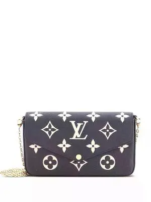 LOUIS VUITTON Felicie Pochette Bicolor Monogram Empreinte Giant Crossbody Bag - Black