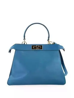 Fendi Peekaboo Iseeu Bag Leather Medium Satchel - Blue