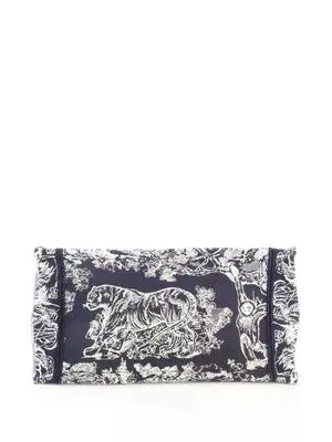 Dior Embroidered Canvas Small Tote Bag - Blue