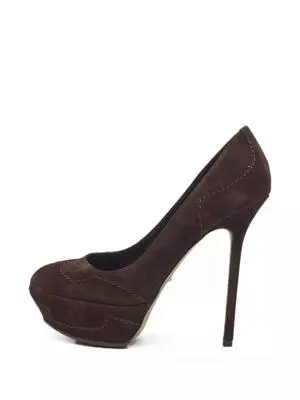 SERGIO ROSSI Suede Platform Stiletto Pumps - Brown
