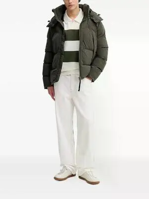 Marc O'polo Striped Polo-collar Sweatshirt - Green