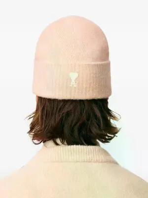 AMI Paris De Coeur Interlock-knit Beanie Hat