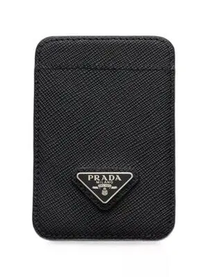 Prada Saffiano-leather Card Holder - Black