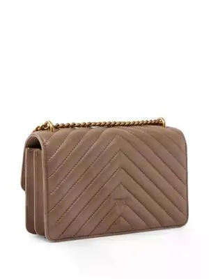 Pinko Chevron-quilted Love Birds Shoulder Bag - Neutrals