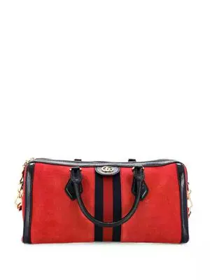 Gucci Ophidia Suede Medium Satchel Bag - Red