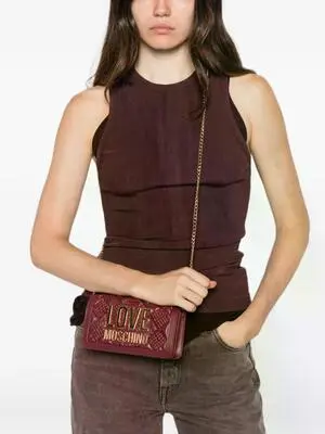 Moschino Quilted Logo-plaque Crossbody Bag