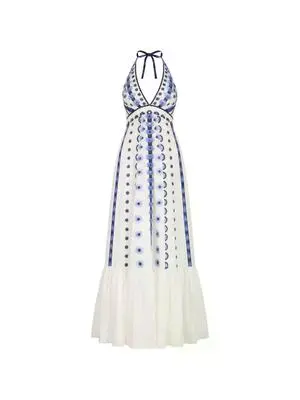TEMPERLEY LONDON Edith Halter Maxi Dress - White