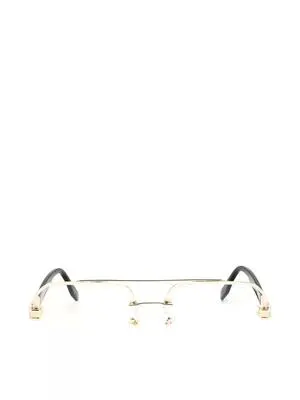 Marc Jacobs Semi-rimless Pilot-frame Glasses - Gold