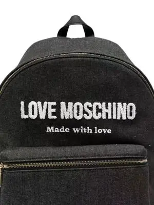 Moschino Denim Logo Backpack - Black