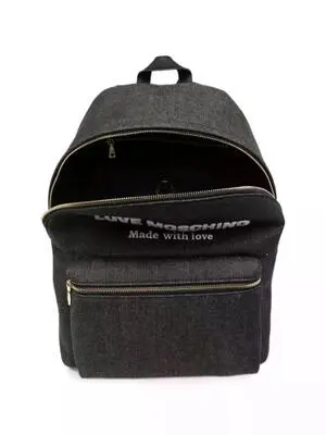 Moschino Denim Logo Backpack - Black