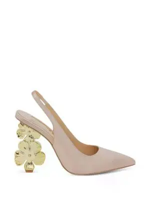 KAT MACONIE Mona Floral-heel Mules - Neutrals