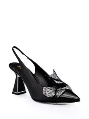 KAT MACONIE Crystal-embellished Slingback Pumps