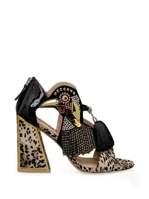 KAT MACONIE Embellished Tassel Sandals - Brown