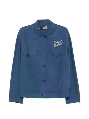 Moschino Logo-embroidered Jacket - Blue