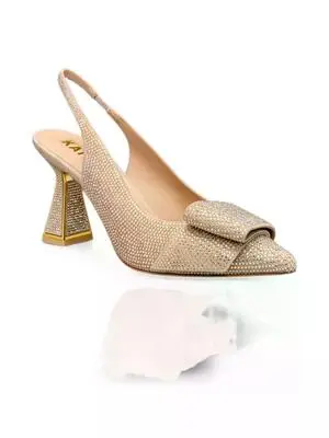 KAT MACONIE Crystal-embellished Bow Slingback Pumps