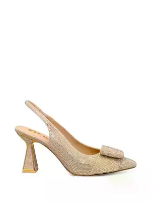 KAT MACONIE Crystal-embellished Bow Slingback Pumps - Neutrals