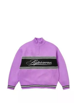 Supreme Script Stripe Half-zip Sweater